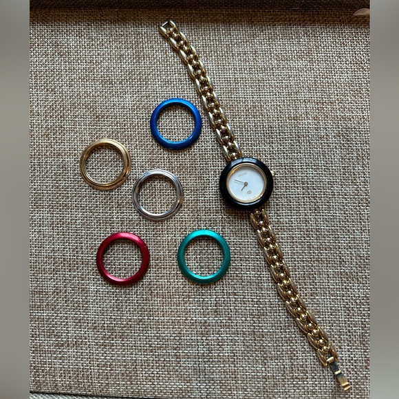 Gucci | Accessories | Vintage 8s 8k Plated Gucci Watch Colored Bezels ...